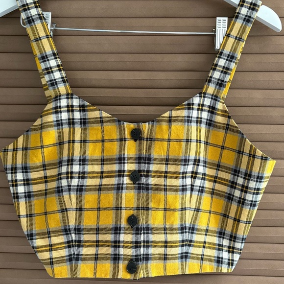 Sandro | Tops | Sandro Yellow And Black Plaid Tank Top | Poshmark